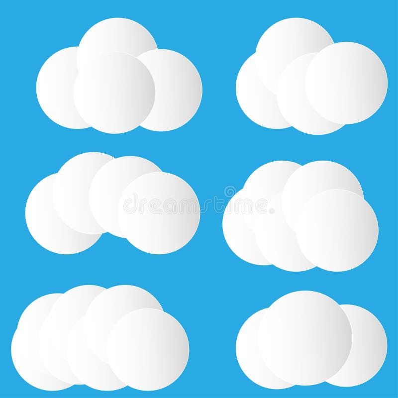 Set of Realistic Clouds Made with Circles Stock Vector - Illustration ...