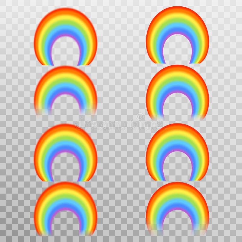 Set of Realistic Colorful Rainbow. EPS 10 Vector Stock Vector ...