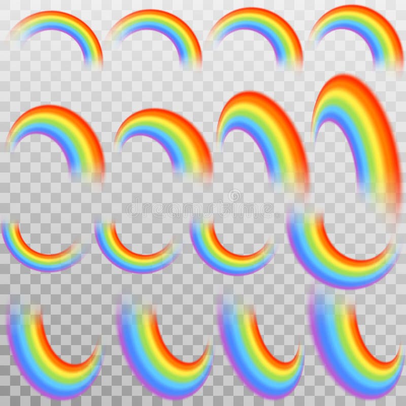 Set of Realistic Colorful Rainbow. EPS 10 Vector Stock Vector ...