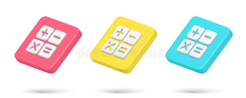 Set Realistic 3d Icon Template Calculator Keyboard Quick Tips Internet ...