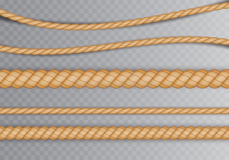 Set of Realistic Different Ropes for Decoration and Covering on a ...