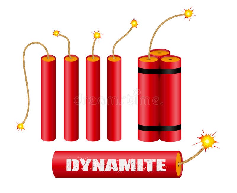 Set of Realistic Dynamite with Burning Wick or Realistic Bomb ...