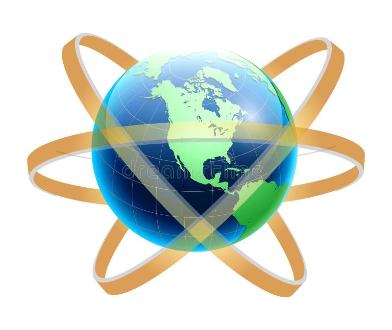 Set of Realistic Earth Globe Interconnected Isolated. Stock ...