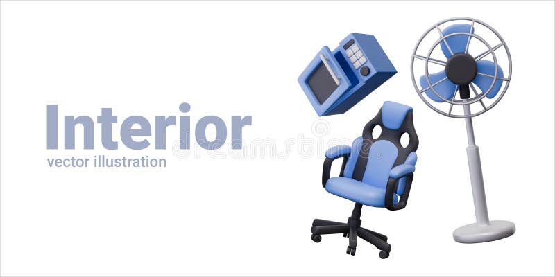 Set of Realistic Elements of Electrical Engineering. Modern Interior ...