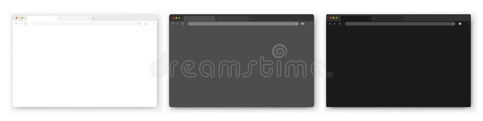 A Set of Realistic Empty Browser Windows in White, Gray and Black with ...