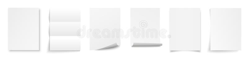 Set Realistic Empty White Format A4 Paper Sheet, Blank White Paper ...