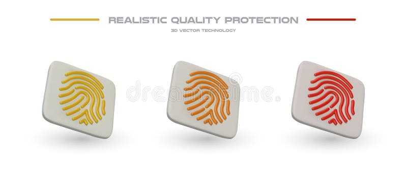 Set of Realistic Fingerprints in Different Colors. Enhanced Protection ...