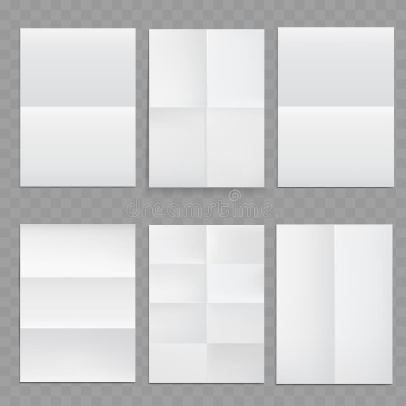 Set of Realistic Folded Paper Mockup Templates .Vector Stock Vector ...