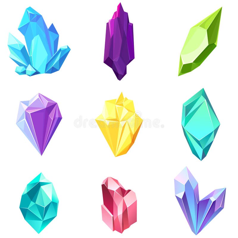 Realistic Gemstones Icons Set Stock Vector - Illustration of original ...
