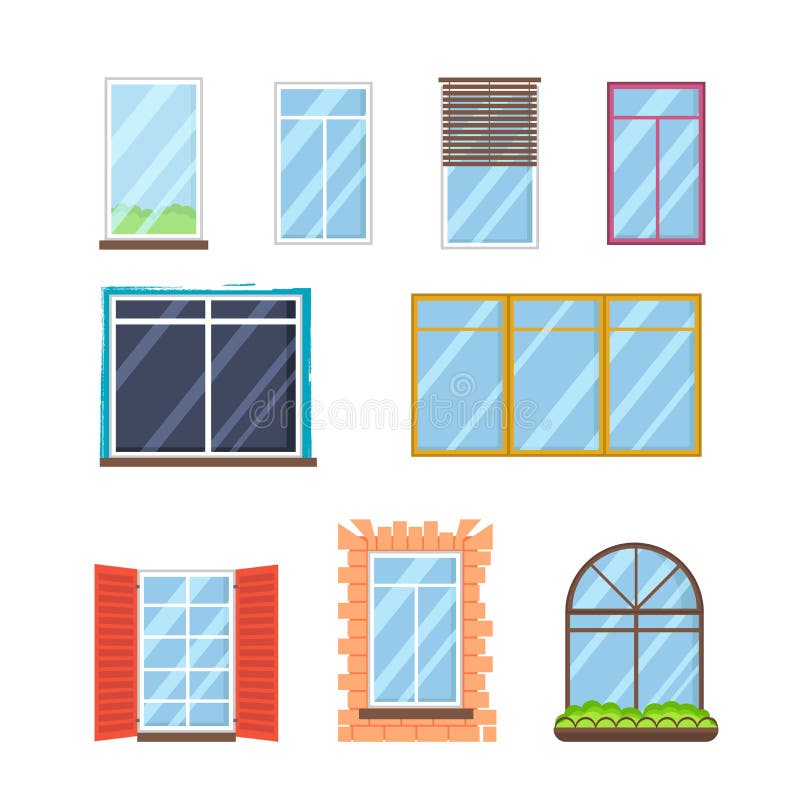 Types Plastic Windows Collection Stock Illustrations – 95 Types Plastic ...