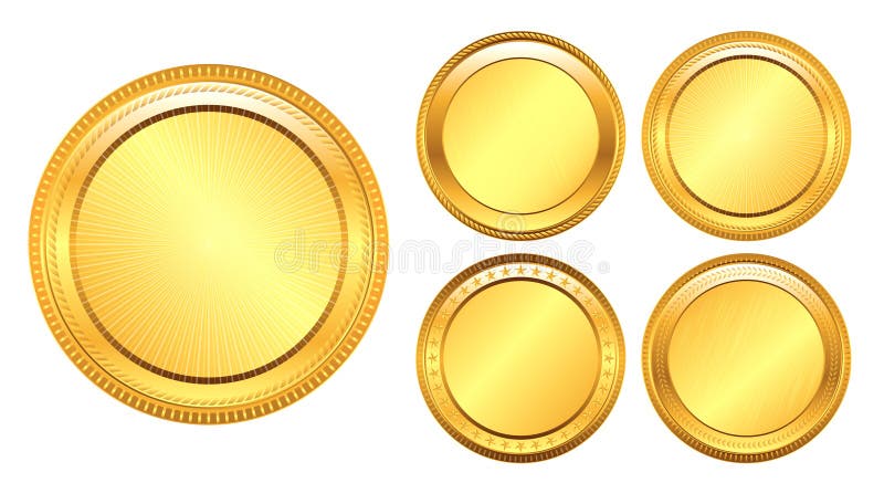 Set of Realistic Gold Coin. Easy To Modify. Stock Photo - Image of ...