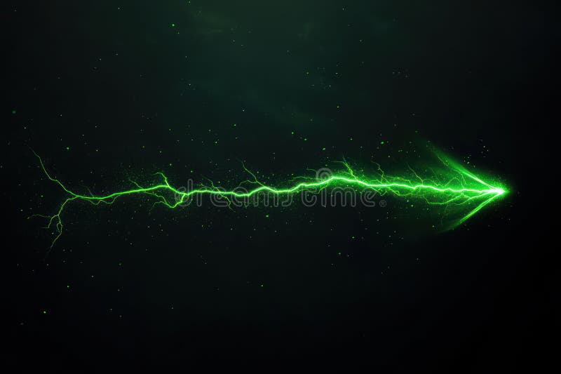 Set of Realistic Green Lightning Electric Strikes and Thunderbolt ...