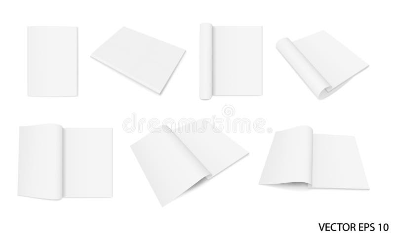 Set of Realistic Images Mock Up, Layout of Open and Closed Magazines ...