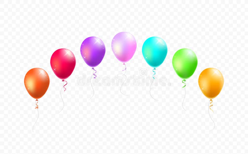 Set of Realistic Isolated Colorful Party Elements on Transparent ...