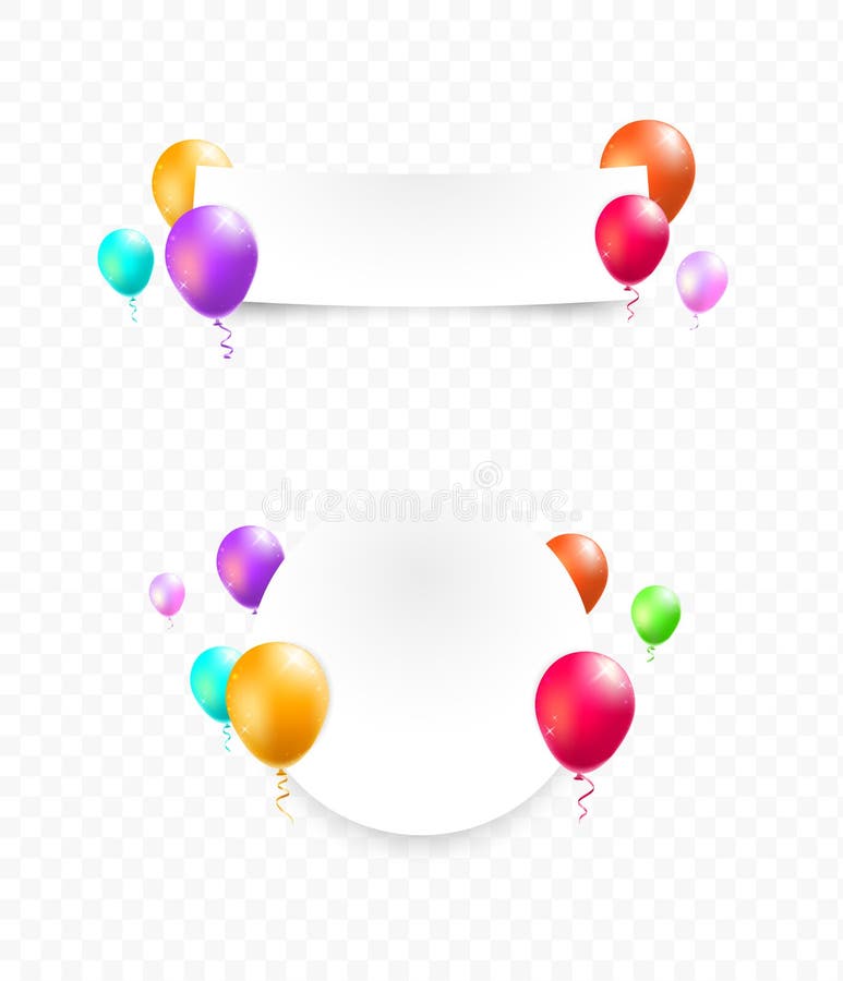 Set of Realistic Isolated Colorful Party Elements on Transparent ...