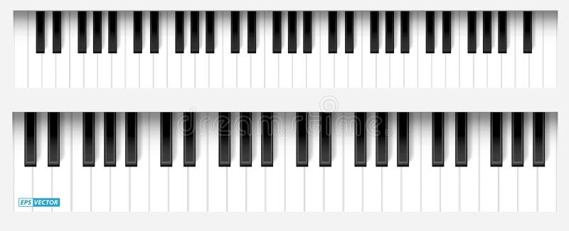 Set of Realistic Keys of Black Piano or Grand Piano Keys Isolated. Eps ...