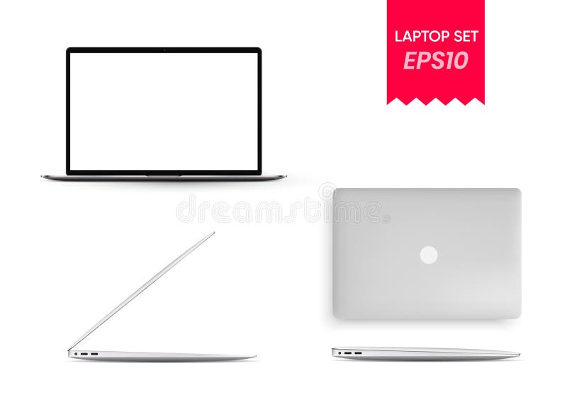Set of Realistic Laptops, Vector Illustration. Collection of Thin ...