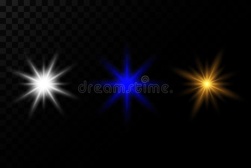 Set of Realistic Light Glare, Highlight, Lens Flare . Shining ...