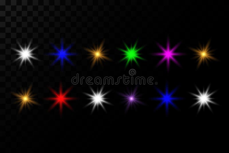 Set of Realistic Light Glare, Highlight, Lens Flare . Shining ...