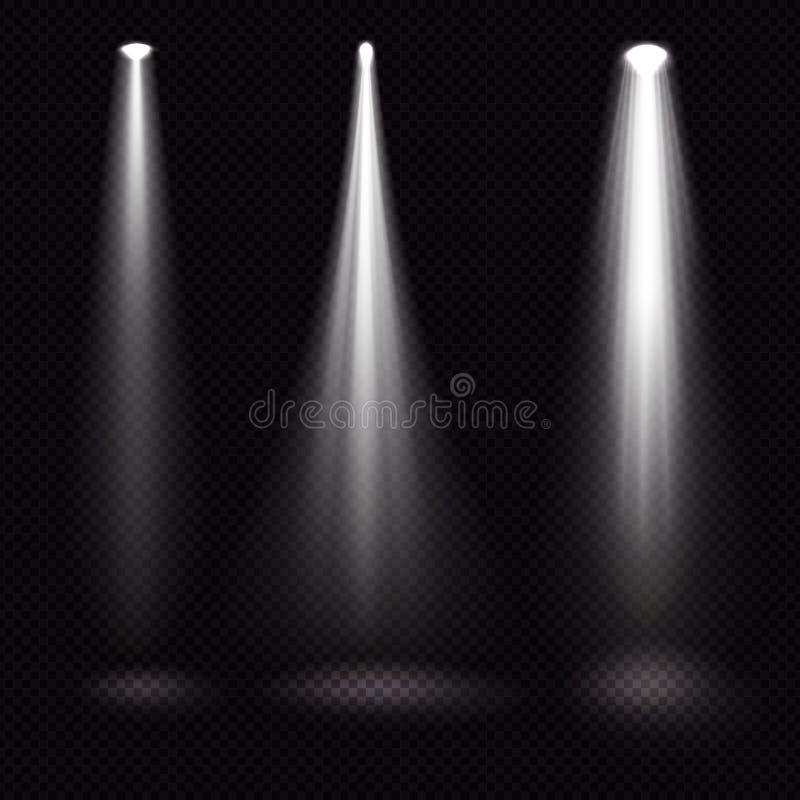Set, Realistic Lighting, Light Rays on a Dark Background - Vector Stock ...