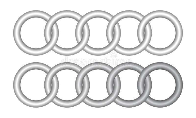 Set of Realistic Metal Chain Links Isolated. Eps Vector. Stock ...
