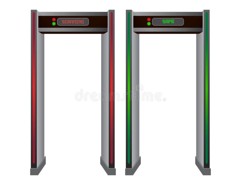 Set of Realistic Metal Detector Frames or Metal Detector Gate Security ...