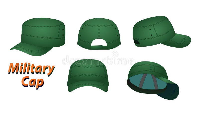 Set of Realistic Military Cap Dimensions, Various Hat Dimensions ...