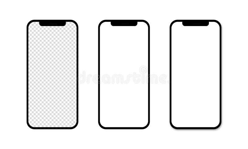 Set of Realistic Models Smartphone with Transparent Screens. Smartphone ...