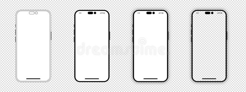 Set of Realistic Models Smartphone with Transparent Screens. Smartphone ...