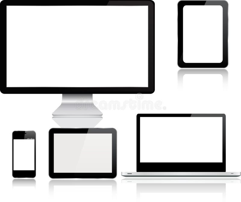 Set of Realistic Modern Digital Devices Stock Vector - Illustration of ...