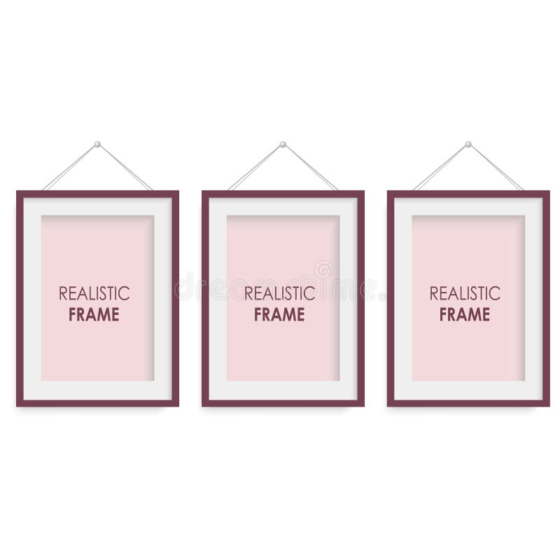 Set of Realistic Photo Frames. Vector. Stock Vector - Illustration of ...
