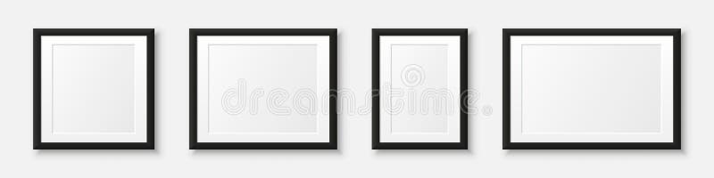 Set of Realistic Picture Frame with Shadow. Vector Illustration Stock ...