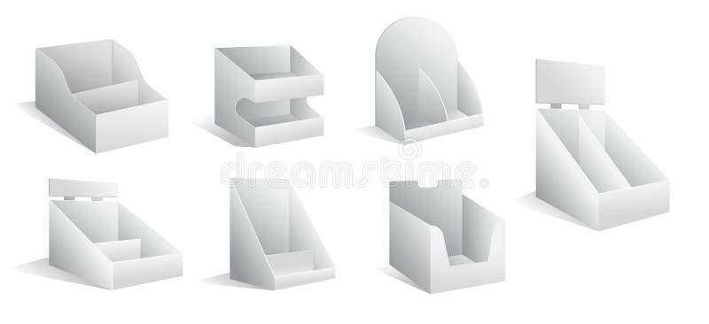 Set of Realistic Portable Small Retail Store Display Units Isolated on ...