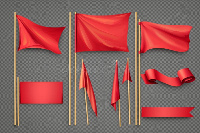 This Set of Realistic Red Flags is Perfect for Decoration and Covering ...