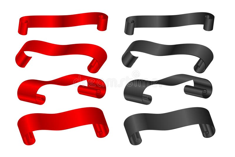 Set of Realistic Ribbon Tape Banner in Different Color Stock Vector ...