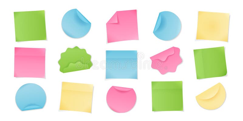 Set of Realistic Round and Square Stickers. Stock Illustration ...