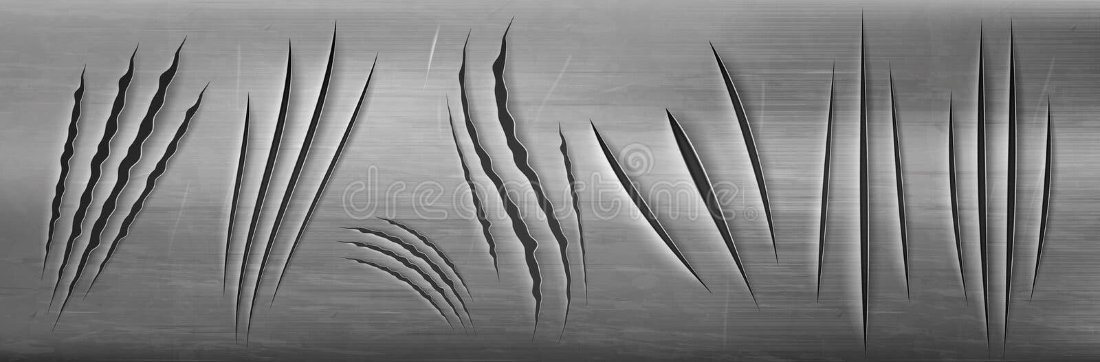 Claw Marks on Metal Wall, Monster Talon Scratches Stock Vector ...