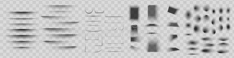 Set of Realistic Shadow Effect on a Transparent Background Different ...