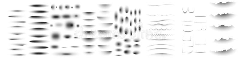 Set of Realistic Shadow Effect on a Transparent Background Different ...