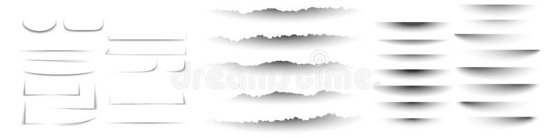 Set of Realistic Shadow Effect on a Transparent Background Different ...