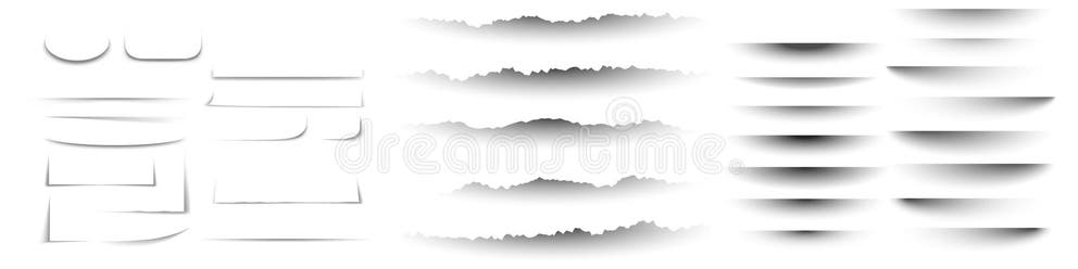 Set of Realistic Shadow Effect on a Transparent Background Different ...
