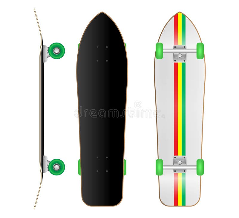 Set of Realistic Skateboard Deck Template Isolated. Eps Vector. Stock ...