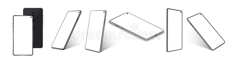 3D Mobile gadgets Mockups stock vector. Illustration of side - 159788818