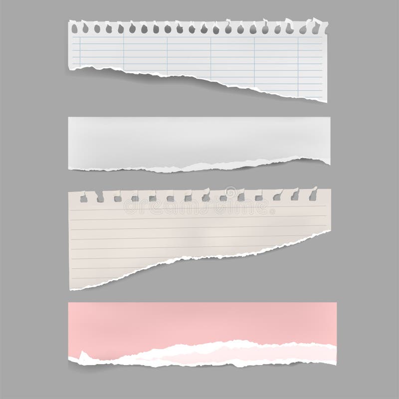 Set of Realistic Torn Paper Borders Stock Illustration - Illustration ...