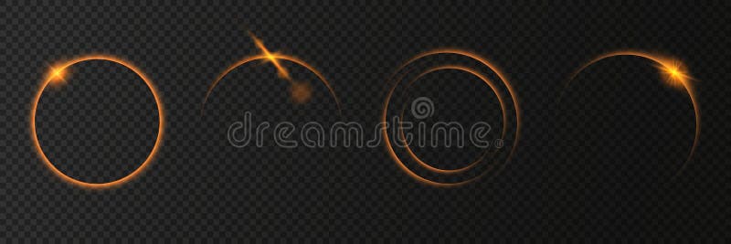 Set of Realistic Total Solar Eclipse Stock Illustration - Illustration ...