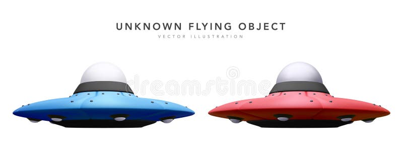 Set of 3d Realistic Unidentified Flying Objects Isolated on White ...