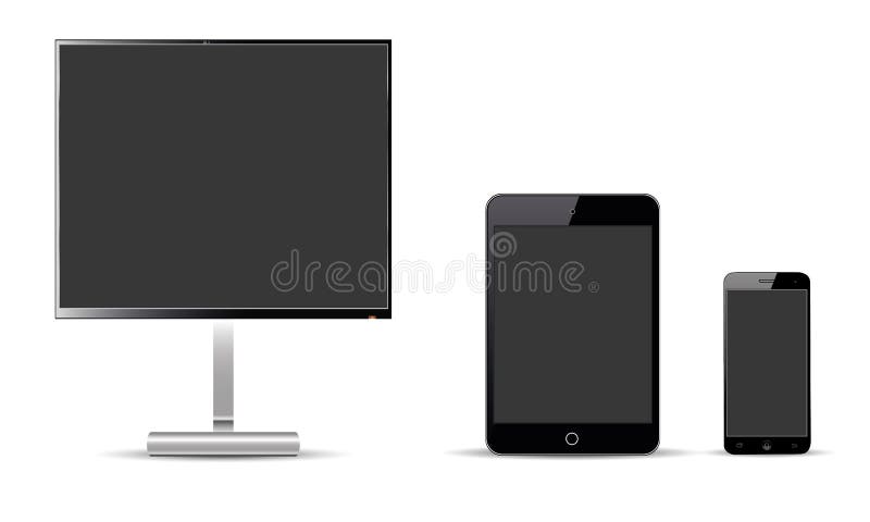 Set of Realistic Vector Android Mobile Phone Ipad Tablet Android Lcd Tv ...