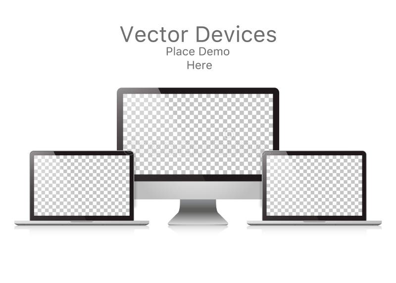 Set Realistic Vector Devices on a White Background Stock Vector ...