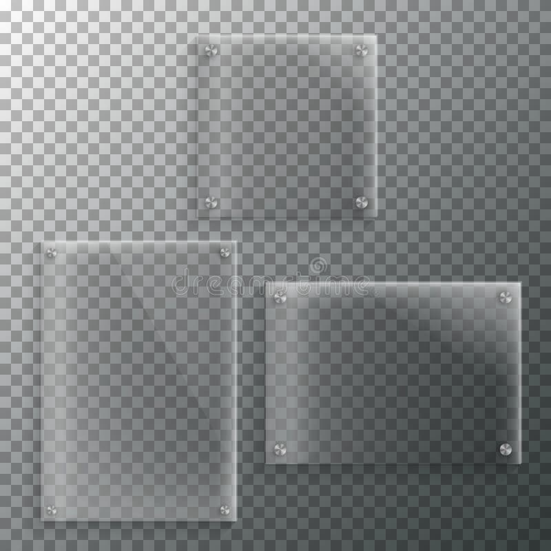 Set of Realistic Vector Glass Frame Template. EPS10 Vector Plast Stock ...