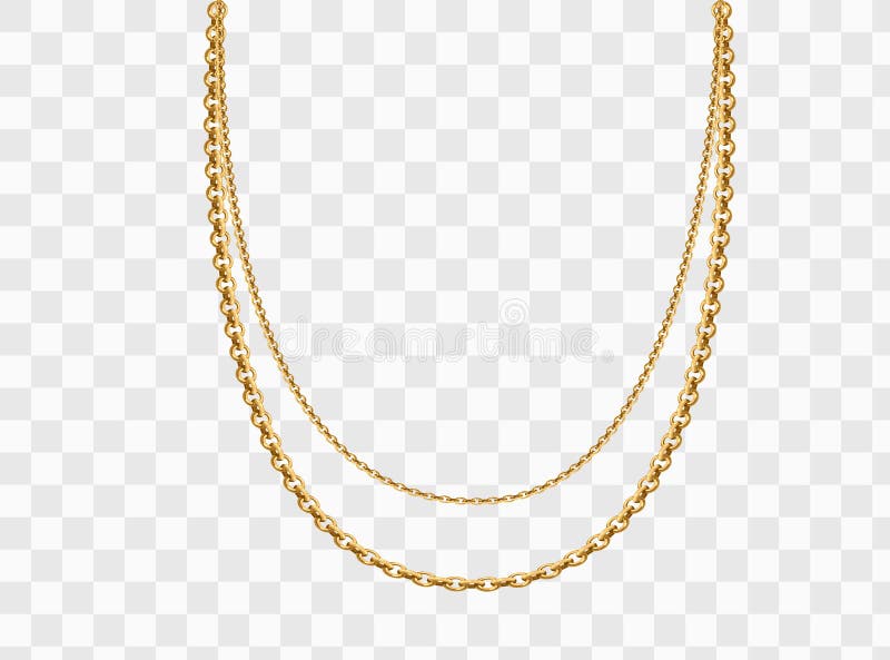Set of Realistic Vector Golden Chains. Vector Illustration of Gold ...
